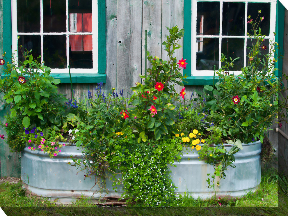 Flower Tub Outdoor Art - Contemporary - Outdoor Wall Art - by WEST OF ...