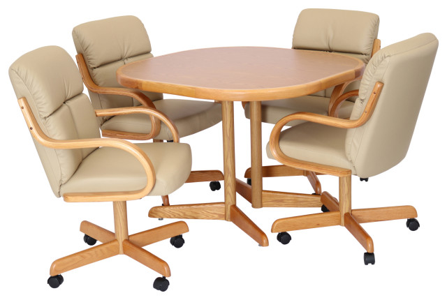 5-Piece 42x42 Caster Dining Set Laminate Table Top & Desert Caster ...