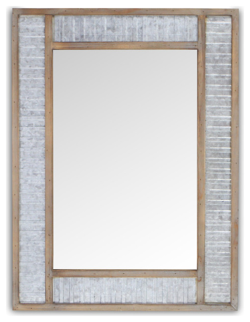 Railroad Galvanized Mirror - Farmhouse - Wall Mirrors - by Cheungs | Houzz