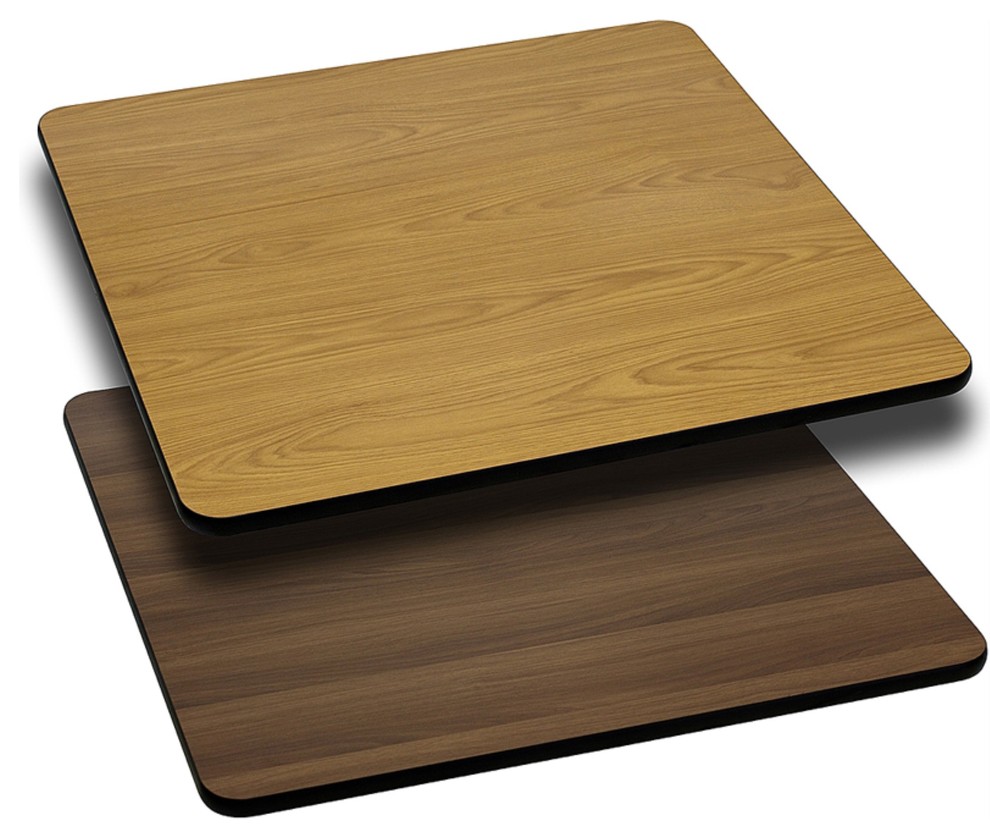 36'' Square Table Top with Natural or Walnut Reversible Laminate Top ...