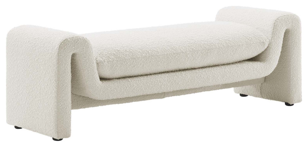Waverly Boucle Fabric Bench - Transitional - Upholstered Benches - by ...