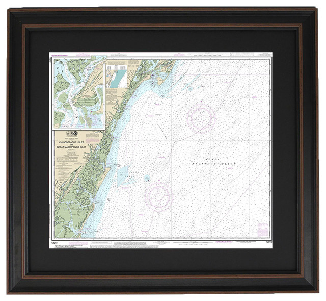 Framed Nautical Chart; Chincoteague Inlet to Great Machipongo Inlet ...