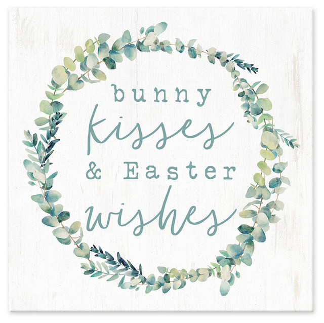 Bunny Kisses and Easter Wishes Wall Art, 6x6 - Contemporary - Prints ...