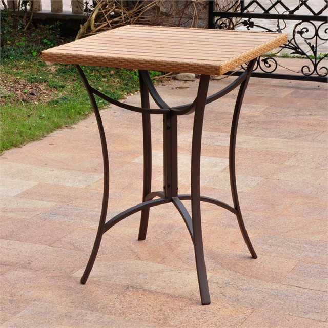 International Caravan Barcelona 32" Patio Pub Table in Honey Pecan ...