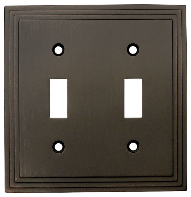 Cosmas 25033-ORB Oil Rubbed Bronze Double Toggle Switchplate Cover ...
