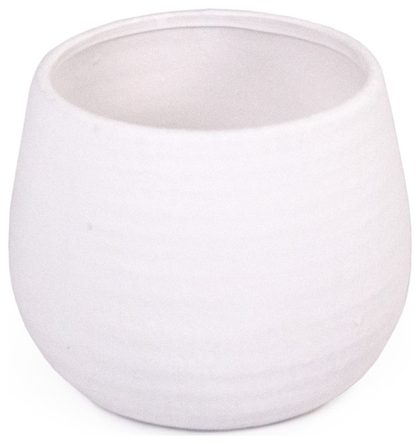 Matte White Vase, Large, Wide Opening - Rustic - Vases - by Zentique ...