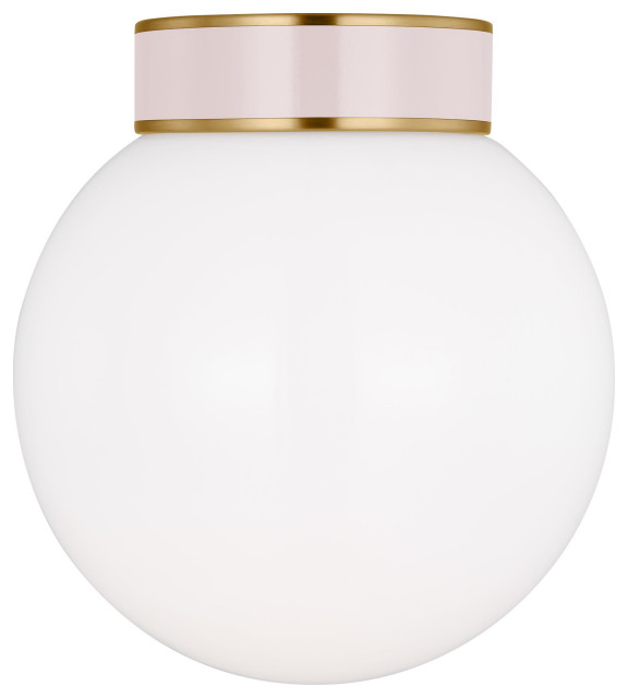 Monroe 1-Light Indoor Small Flush Mount Ceiling Light, Burnished Brass ...