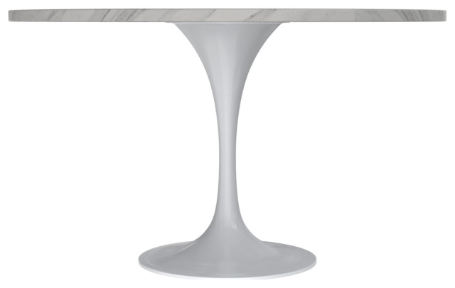 Verve Collection 48 Round Dining Table, White Base with Sintered Stone ...