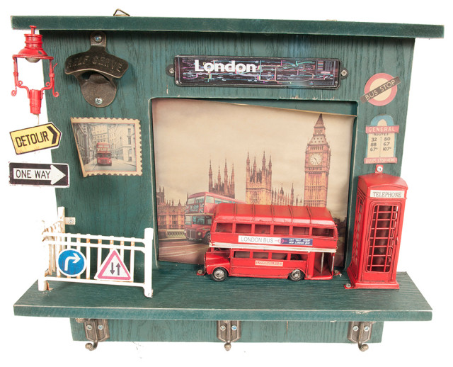 Vintage Double Decker London Bus Shadow Box, Handcrafted Home Decor ...