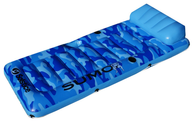 81" Inflatable Blue Camouflage Sumo Sized Swimming Pool Raft - Modern ...