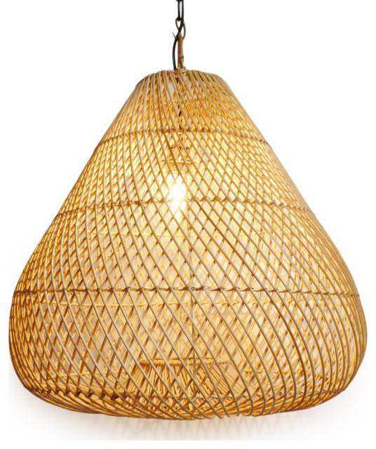Raw Rattan Batu Drop Lantern Large - Tropical - Pendant Lighting - by ...