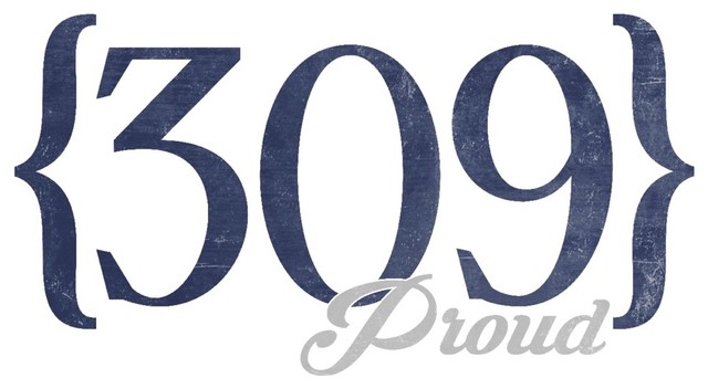 "Peoria, Illinois, 309 Area Code (Blue)" Print - Contemporary - Prints ...