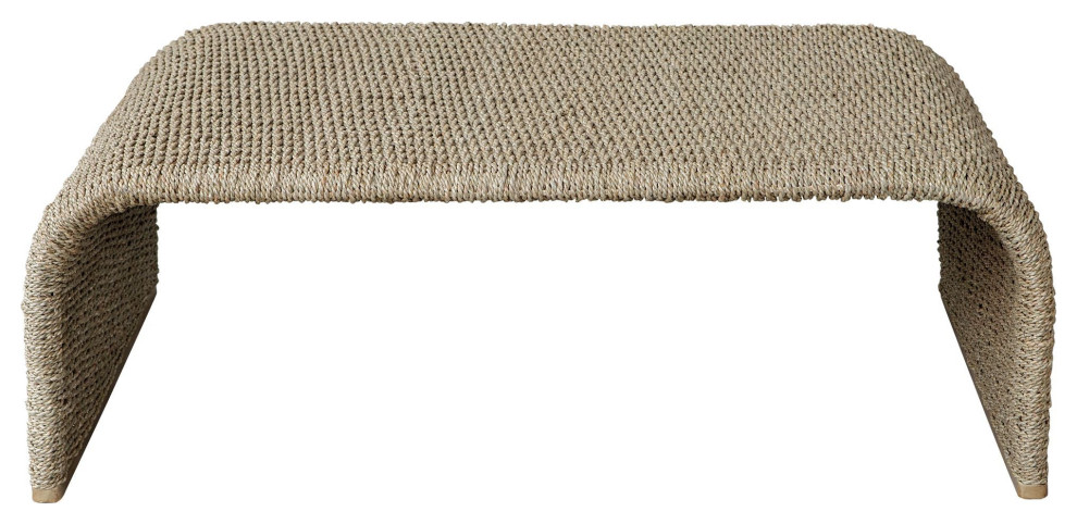 Uttermost Calabria Woven Seagrass Coffee Table - Beach Style - Coffee ...