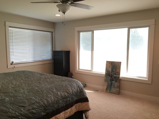 How to install window panels on window that touches wall at edge??