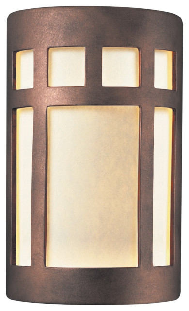 Ambiance Small Prairie Open Top/Bottom Sconce, Antique Copper, White ...