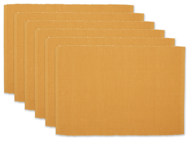 Honey Gold Ribbed Placemat Set/6 - Contemporary - Placemats - by ...