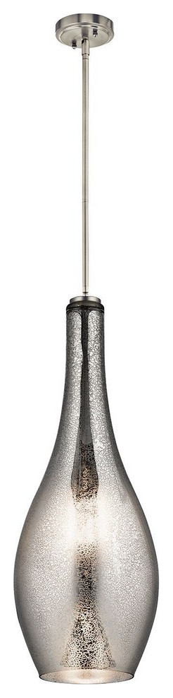 1 Light Contemporary Large Bell Shade Pendant Light Fixture Mercury ...