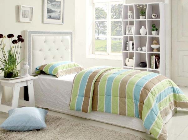 Faux Leather Upholstered Headboard Tufted Crystals Rhinestones, Full ...