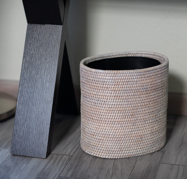 Artifacts Rattan™ Oval Waste Basket with Metal Liner - Tropical ...