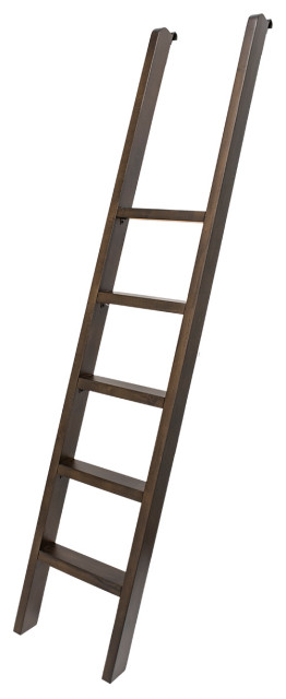 Tall Wood Ladder, Fully Assembled, Brown - Contemporary - Ladders And ...