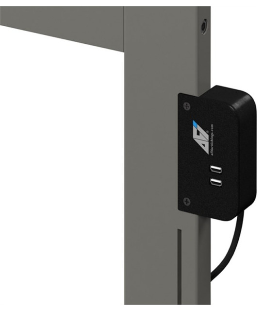 AFI Richmond Queen Wood Headboard with USB Charging Station in Gray ...