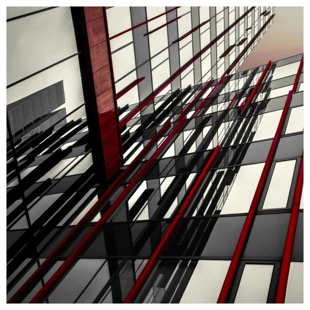 "Red Lines" Digital Paper Print by Gilbert Claes, 18"x18", 24"x24 ...