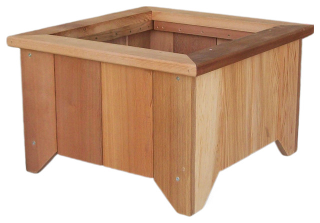 T&L Square Planter Boxes, 21"x13" - Transitional - Outdoor Pots And ...