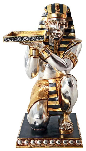Design Toscano Silver Pharaohs Kneeling Servant Table - Traditional ...