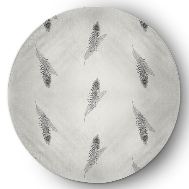 2' x 3' Feather Stripe Spring Chenille Indoor/Outdoor Rug, 5' Round ...