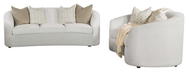 Coaster Rainn 2-piece Modern Fabric Upholstered Tight Back Living Room ...