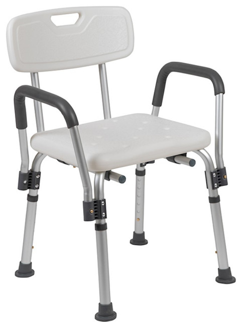 Flash Hercules Bath/Shower Chair/Adjustable Back, White - Contemporary ...