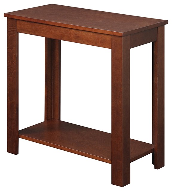 Transitional Design Chair side End Table, Mahogany - Transitional ...