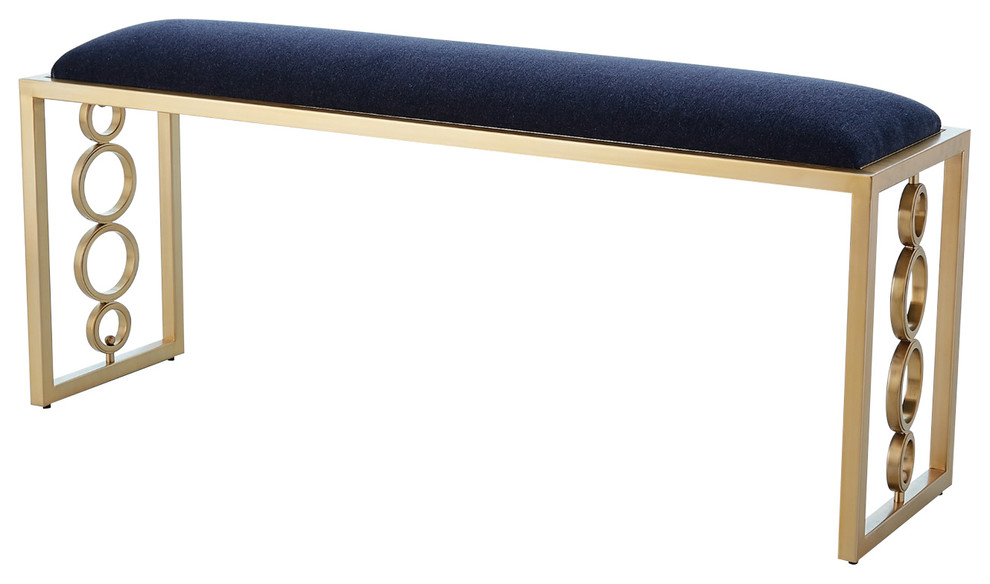 Progressive Ring Bench, Brass, Admiral Blue - Contemporary ...