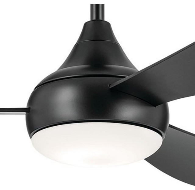 Ample 1 Light 54 in. Indoor Ceiling Fan, Satin Black - Transitional ...