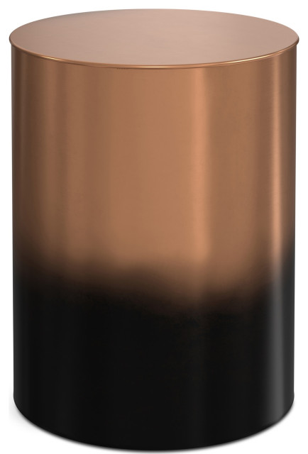 Curtis Metal Cylinder Accent Table, Ombre Black /Copper - Transitional ...