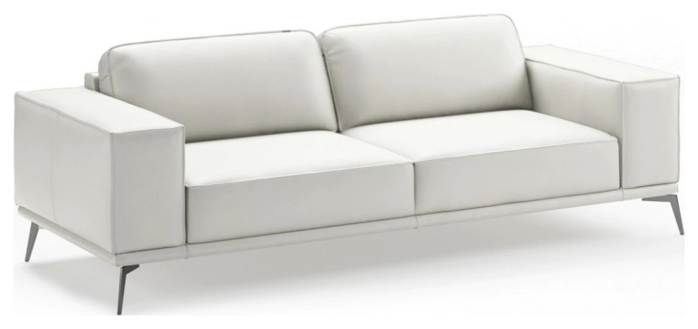 Dalia Contemporary Italian White Leather Sofa - Midcentury - Sofas - by ...