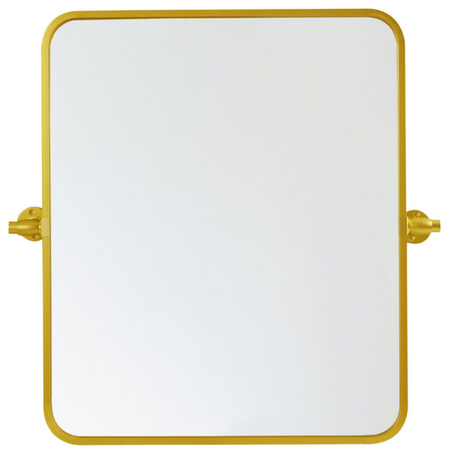 Soft Corner Pivot Mirror 20X24", Gold - Transitional - Mirrors - by ...