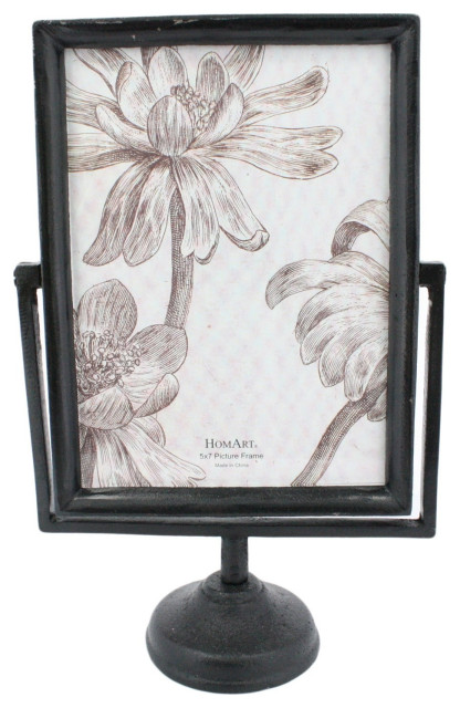 5x7 Black Metal Vertical Pedestal Frame - Industrial - Picture Frames ...