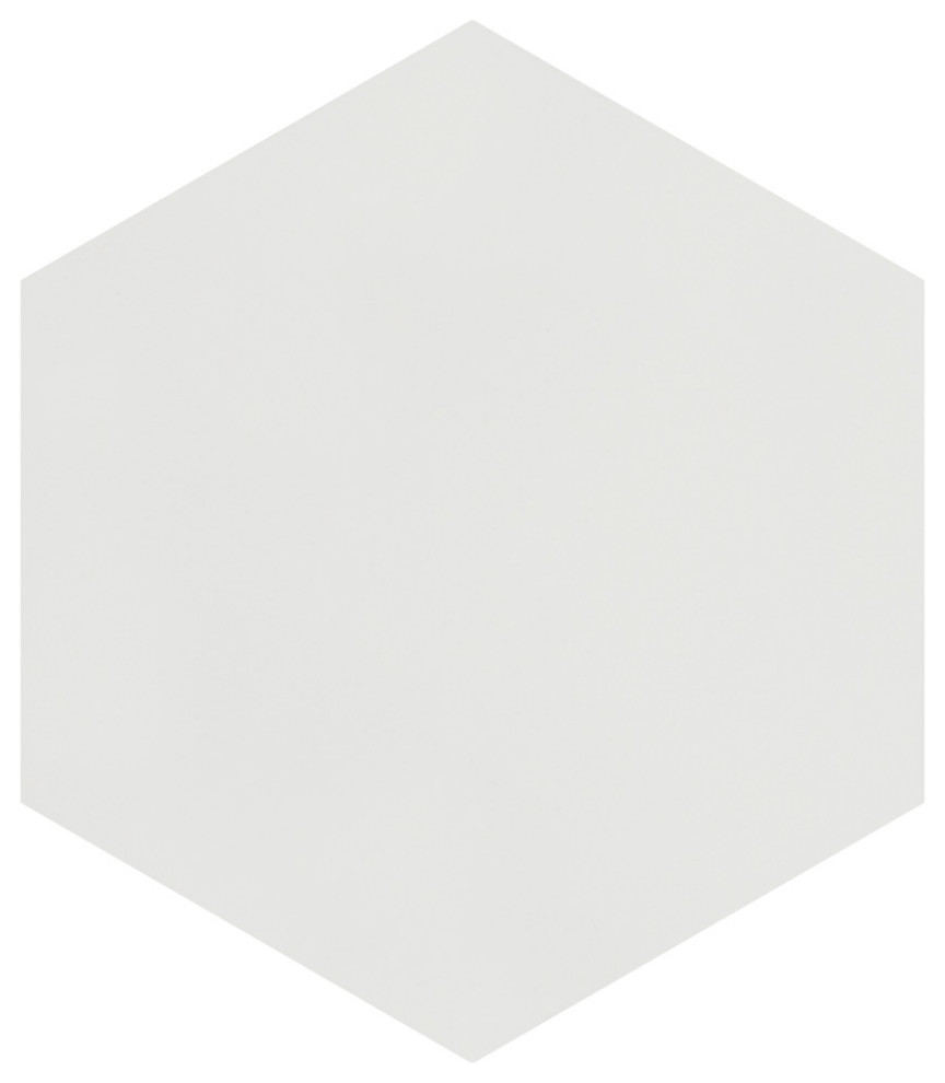 Textilis White Hex Porcelain Floor and Wall Tile, Sample - Contemporary ...