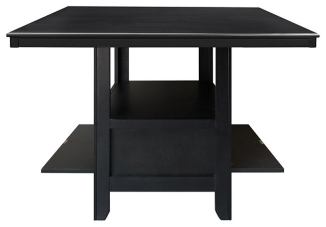Lexicon Raven Counter Height Dining Room Wood Table in Charcoal Gray w ...