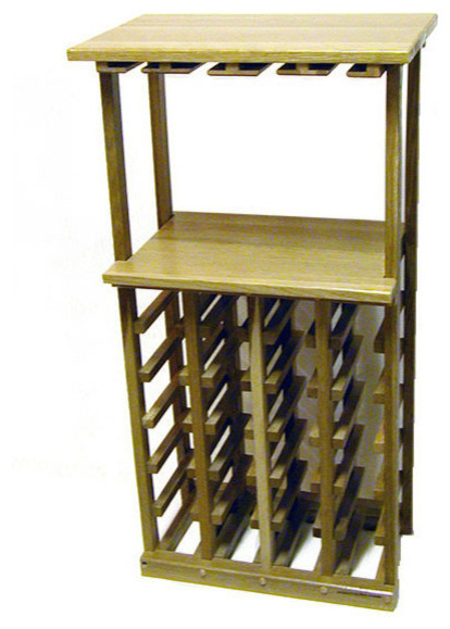 24 Bottle Floor Model Wine Rack With Stemware Rack - Craftsman - Wine ...