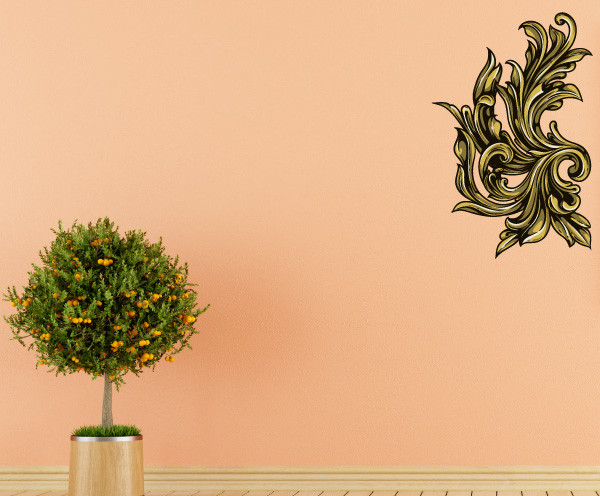 Floral Corner Vinyl Wall Decal FloralCornerUScolor001, 18 in ...