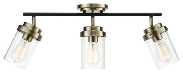 Adelaide 3-Light Antique Brass Track Lighting - Transitional - Track ...