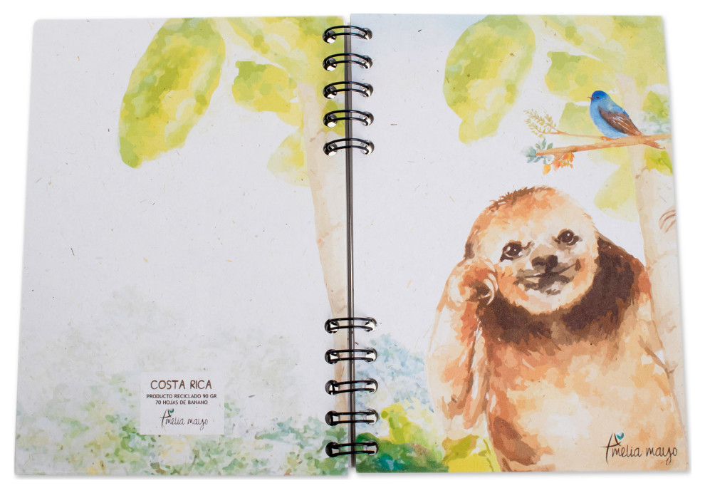 Handmade Smiling Sloth Sugarcane Paper Journal - Contemporary - Desk ...