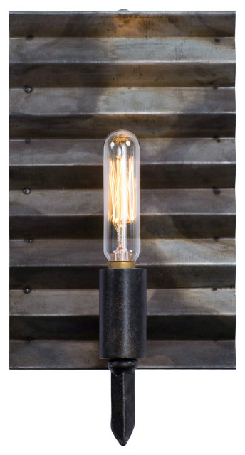 Varaluz 337W01 Flynne 10" Tall Galvanized Metal Wall Sconce ...