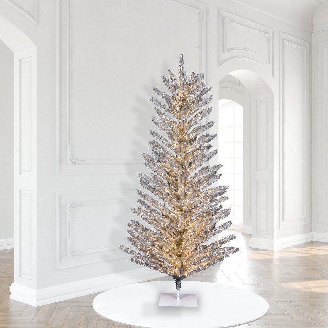 Vickerman K196381LED 8' x 51" Vintage Aluminum Tree Warm White LED ...