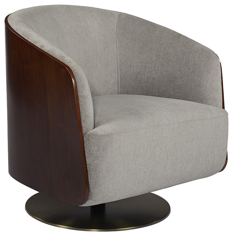 Fausto Swivel Lounge Chair, Polo Club Stone - Contemporary - Armchairs ...