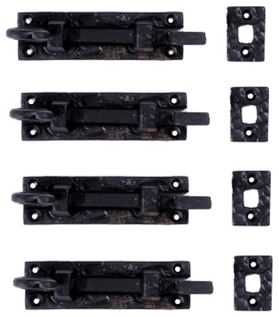Offset Slide Bolt Wrought Iron Antique Vintage 5" Pack of 4 Renovators ...