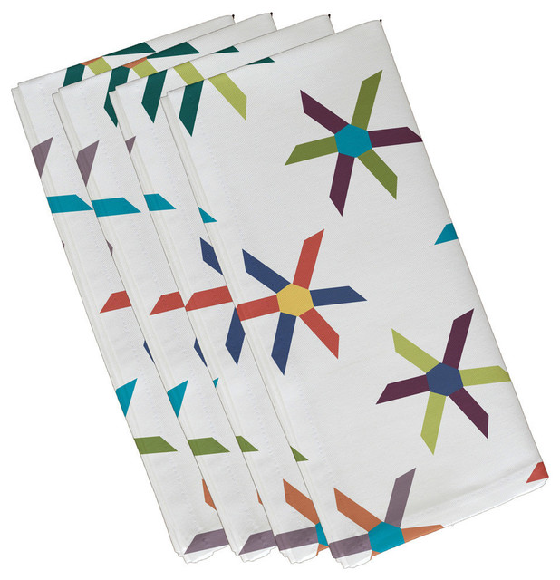 Pinwheel Pop, Geometric Print Napkin, Set of 4 - Contemporary - Napkins ...