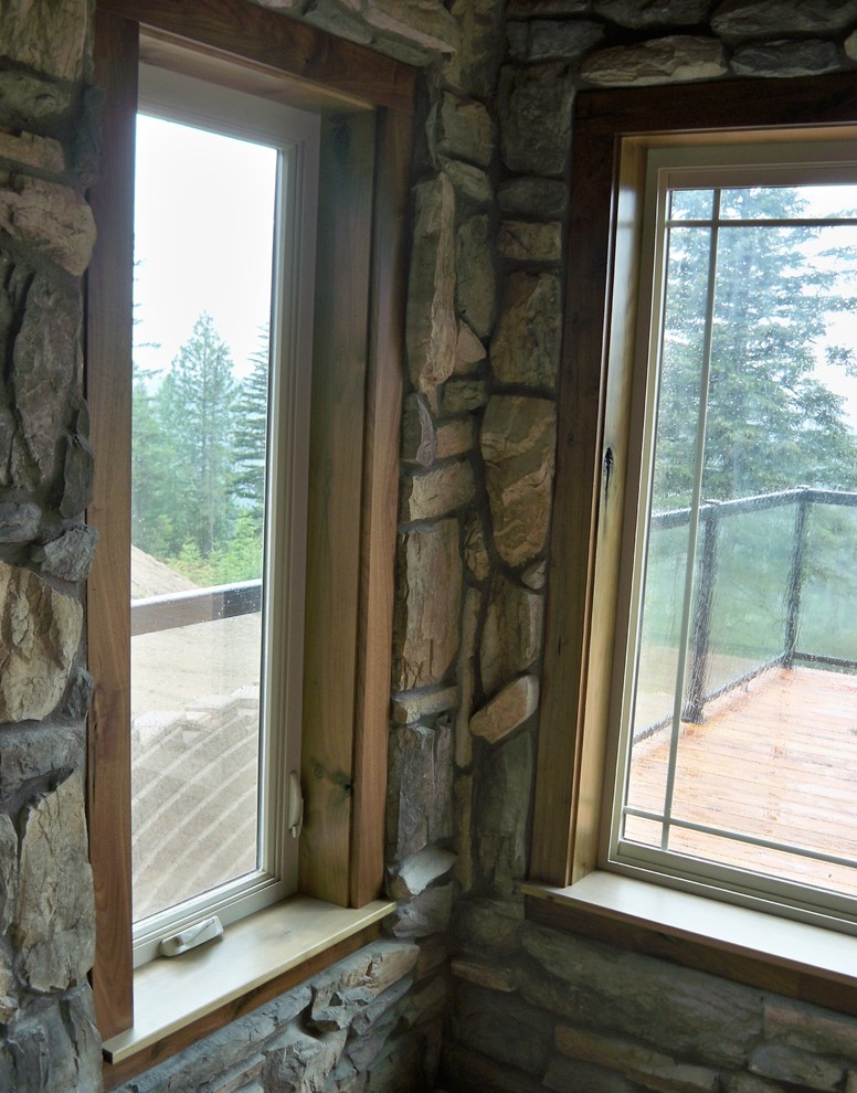 Rustic Knotty Alder Interior woodwork, Stair casing - Rustic - Seattle ...